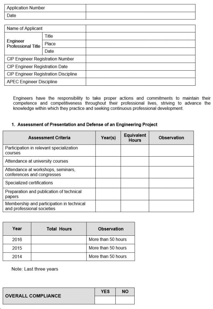 Assessment Sheet of Continuing Professional Development – apecengineerperu.cip.org.pe