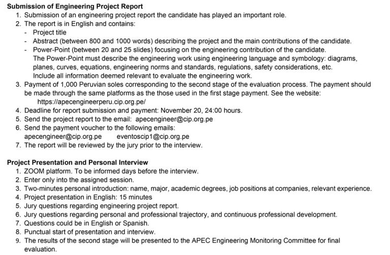 Séptima Convocatoria para la Evaluación y Designación de Ingenieros APEC Engineer Perú 2025 ...
